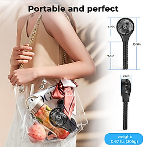 PANERGY Portable Stroller Fan, Rechargeable Battery Powered Oscillating Fan, Baby Fan with 3 Powerful & Quiet Speeds, 90° Oscillation, Flexible Tripod for Stroller, Car, Seat, Crib, Travel
