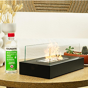 Roundfire Edge - Tabletop Fire Pit with Smores Kit - Ethanol Fire Pit, Fire Bowl, Table Top Fire Pit, Mini Personal Fireplace for Indoor & Garden - Gifts for Women Housewarming Birthday