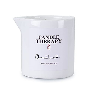 Candle Therapy Massage Oil Candles with Spout, 8.1 oz Natural Moisturizing Lotion Candle for Relaxing Body Candle, Low Temp Massaging Candle (Lavender Chamomile)