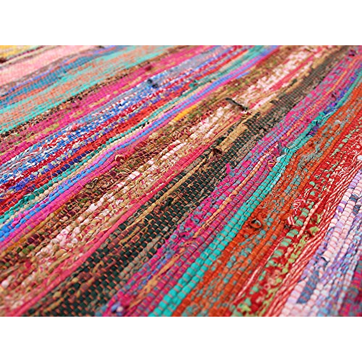 Handmade Braided Chindi Rug, Rag Rug, Area Rug, Carpet Rug, Runner Rug 3x5 Foot, 4x6 Foot, 5x7 Foot, Bed Room Rug (4x6 Foot)