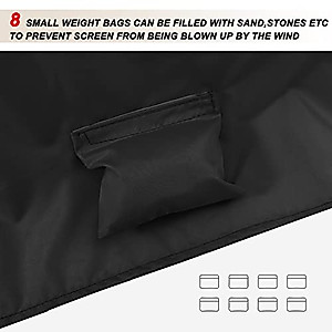 COOSHADE 7.5-11FT Patio Umbrella Mosquito Netting Polyester Screen Mesh Net for Outdoor Umbrella with Zipper Door and Weight Bag Black