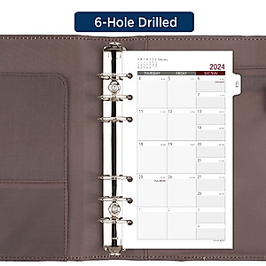 AT-A-GLANCE 2024 Monthly Planner Refill, 3-3/4" x 6-3/4", Portable Size, Loose-Leaf (063-685Y)
