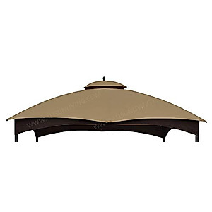 ALISUN Replacement Canopy Top for Lowe's 10' x 12' Gazebo #TPGAZ17-002C (Golden Brown Canopy Top Only)