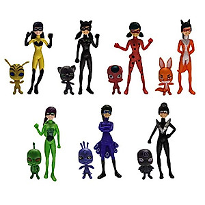 Cartoon-Inspired Ladybug Fantasy Magic Ladys (Set of 14 pcs), Action Figures, Toys, Cake Toppers