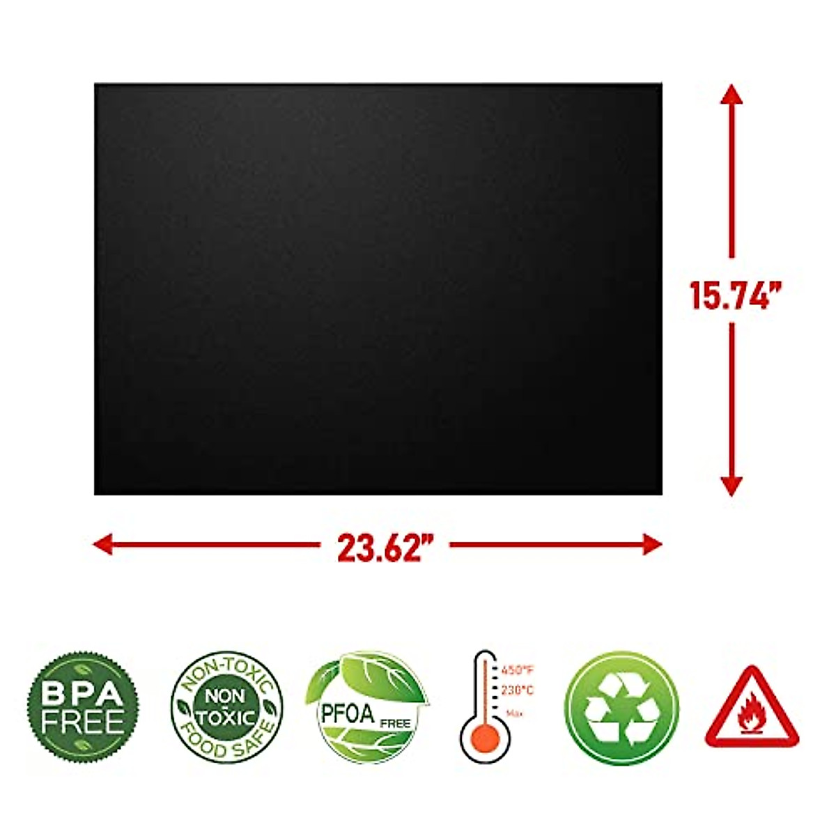 RENOOK Oven Liners for Bottom of Oven, 2 Pack Non-Stick Heavy Duty Oven Mat Set, 15.75"x 23" BPA and PFOA Free Oven Floor Protector Liner, Kitchen Friendly Cooking Accessory