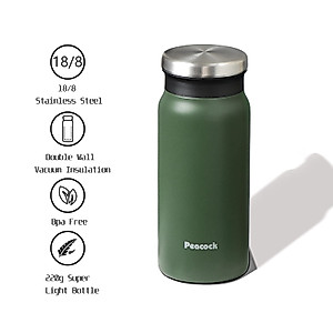 TSURUYA 14oz CoffeeThermos Vacuum Insulated Stainless Steel Travel Tea Mug, Thermos for Hot Drinks Leak Proof Coffee Tumbler with Lid for Home, Office or Car