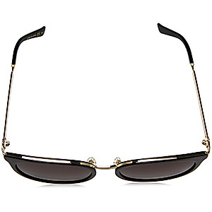 Gucci Design Sunglasses GG0077SK 001 Black Frame Gold Frame With Grey Lens