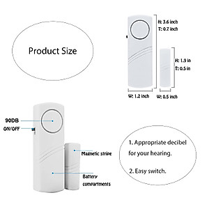 Door Window Alarm, 90DB Door Alarms for Kids Safety, Door Window Burglar Alarm-Window Pool Alarms for Home (15 Pack)