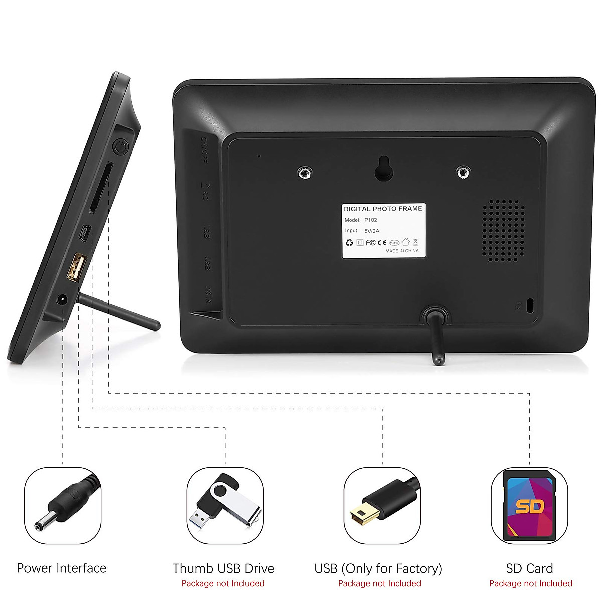 Digital Photo Frame WiFi Digital Picture Frame kimire 1920x1080 Touch Screen, Support Thumb USB Drive and SD Slot, Music Player, Alarm Clock, Share Photo and Video via APP, Cloud, Email(10inch Black)