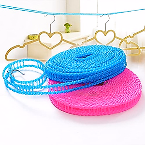 2Pcs Clotheslines 32.8ft Length Camping Clothesline Clothes Drying Rope Portable Windproof Travel 10m Clothesline for Indoor Outdoor Laundry Perfect Windproof Clothes Line Random Color (10M-2Pcs)
