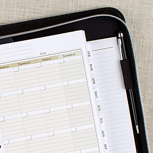 AT-A-GLANCE Textured Faux Leather Undated Starter Set, Desk Size, Black (031-0340-05)