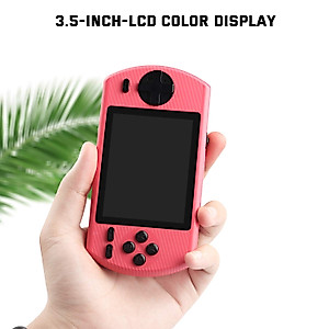 Melusen Gameboy, Retro Handheld Game Console with 500 Classical FC Games 3-Inch Color Screen Video Game Console Support for Connecting TV and Two Players Gift for Kids and Adult(Red)