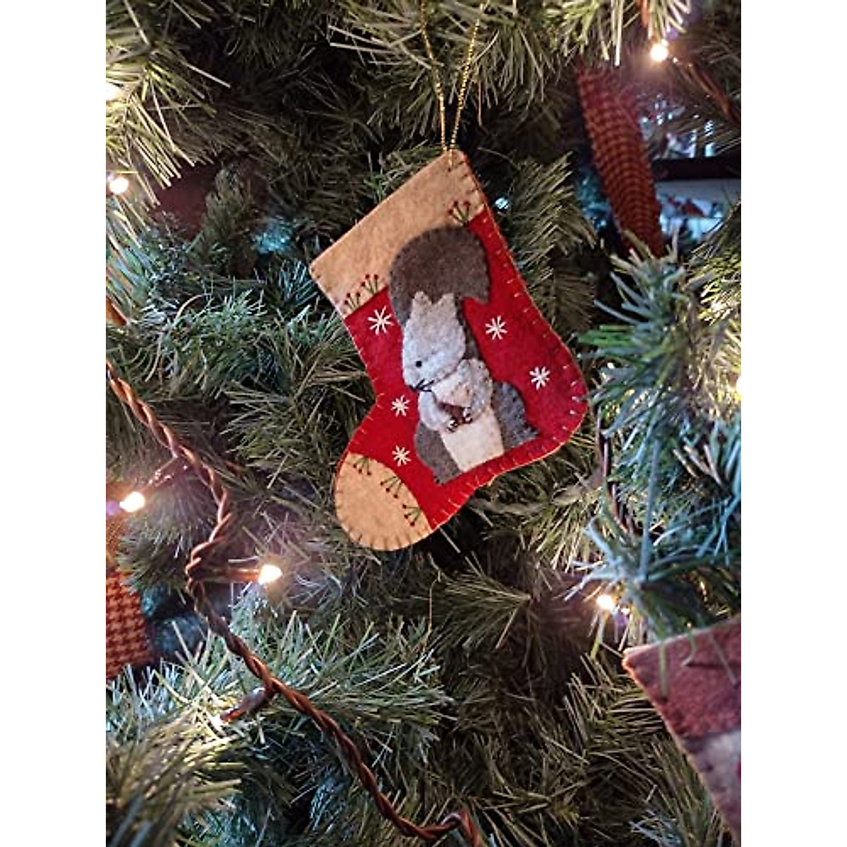 Generic, Christmas Critters Felt Ornament Kit | DIY Wool Stocking Applique from Rachel's of Greenfield, 0919