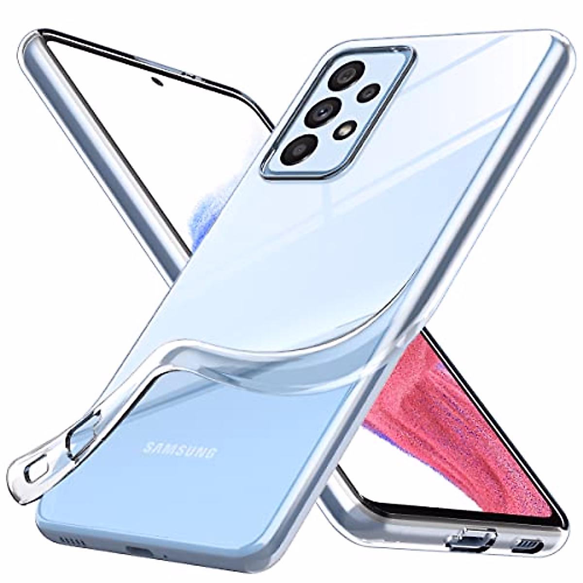 bokoo Crystal Clear Samsung Galaxy A53 Case.Soft Slim Fit Transparent Plastic TPU Protective Silicone Cover Phone Case for Samsung A53 [Scratch-Resistant] [Slim Thin & Comfort Grip] [Shockproof]