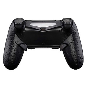 eXtremeRate Textured Black Dawn Programable Remap Kit for PS4 Controller with Upgrade Board & Redesigned Back Shell & 4 Back Buttons - Compatible with JDM-040/050/055 - Controller NOT Included
