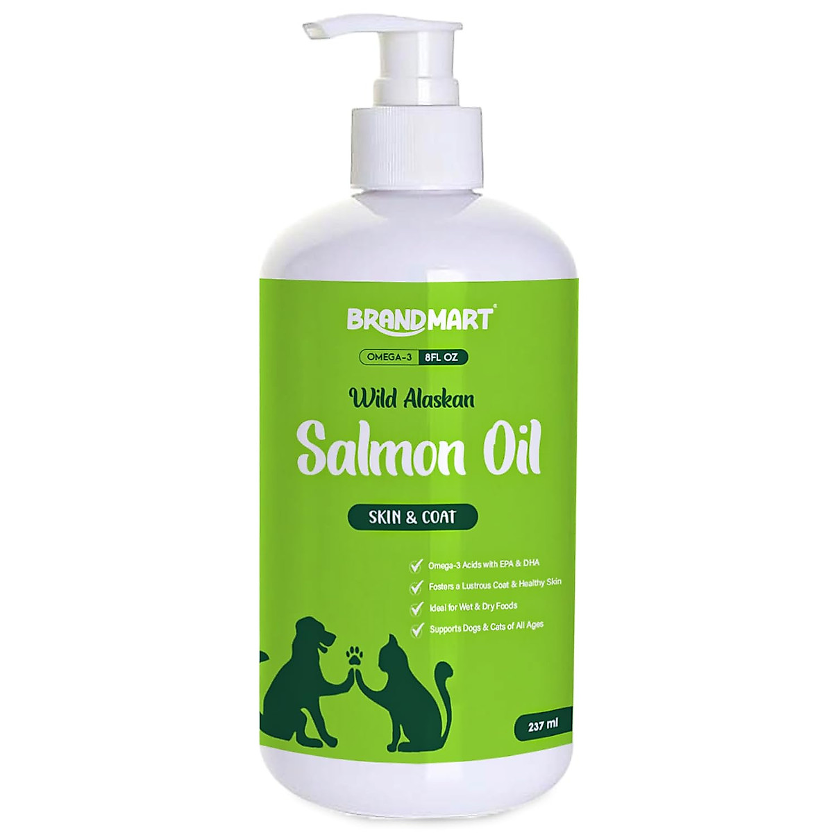 Wild Alaskan Salmon Oil for Dogs & Cats Omega 3 Skin & Coat Support, Liquid Food Supplement for Pets, EPA + DHA Fatty Acids for Joint Function, Immune & Heart Health, Fish Oil Supplements for Dogs