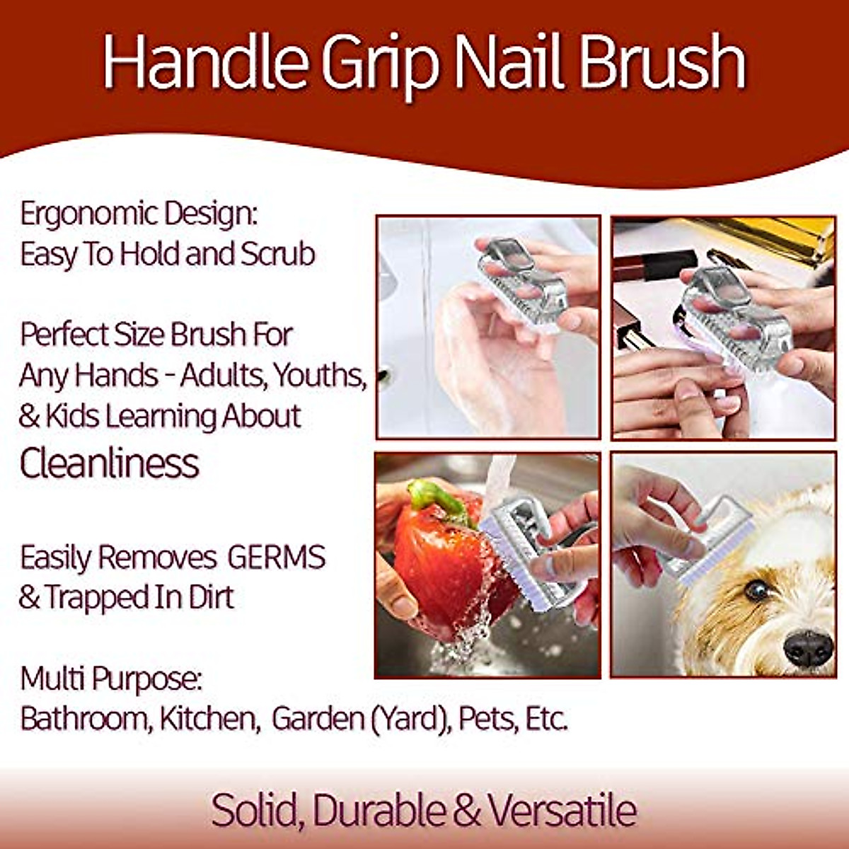 Zuzu Baba 6 Piece Full Body Spa Kit Scalp Massager Silicone Back Scrubber Facial Cleanser Nail Brush Hair Catcher Multifunction Women Men Kids Pets Bundle. Massage Exfoliating Cleansing.