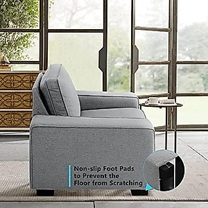 ABAKAN 88.58" Modern Couches Sofas for Living Room, Luxury Chenille Loveseat Couch with Metal Solid Wood Frame,High Density Cotton, Removable Back Cushion and Seat Cushion(Light Grey)