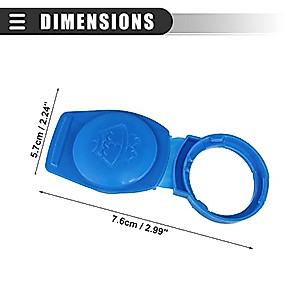 Motoforti Windshield Wiper Washer Fluid, Reservoir Tank Bottle Cap Cover, for Porsche Cayenne 2015-2016, Plastic, 3Q0955455, Blue