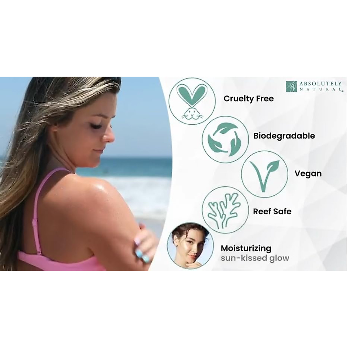 Absolutely Natural - Platinum Dark Tanning Oil - Organic Suntan Lotion with Bronzer for Outdoors & Massages - Rose Hips & Aloe - 6 Oz