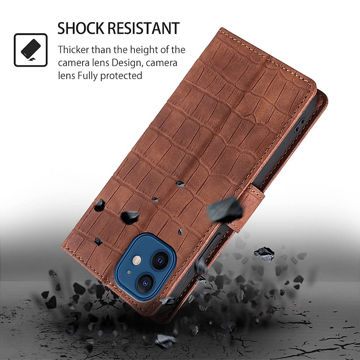 Fansipro Wallet Folio Case for Oppo Reno 2 Z, Premium PU Leather Slim Fit Cover for Reno 2 Z, 3 Card Slots, Portable, Brown