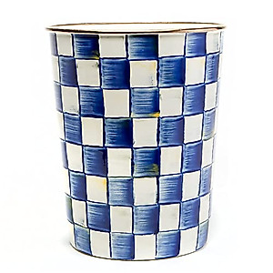 MACKENZIE-CHILDS Waste Bin, Bedroom and Bathroom Trash Can, Wastebasket, Royal Check