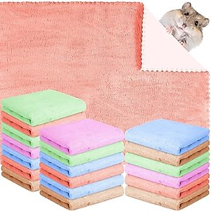 Panelee 20 Pcs Reusable Puppy Pads Waterproof Guinea Pee Pad Washable Pee Pads for Dogs Fleece Cage Liner Blankets Accessories Small Animals Bedding Mats Sleep Mat Pad Cover (Multicolor,18x24 in)