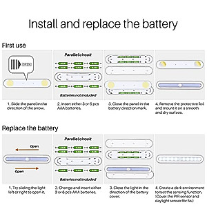 11inch Motion Sensor Light Indoor, STAR-SPANGLED Stick on Lights Battery Powered, Closet Lights Motion Activated Operated, LED Night Stair Lights for Under Cabinet, Hallway, Kitchen(Cool White, 2Pack)