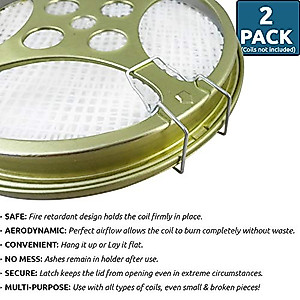 Portable Mosquito Coil Holder - Mosquito Coil & Incense Burner for Outdoor use, Pool Side, Patio, Deck, Camping, Hiking, etc. (Includes Set of 2 Holders)