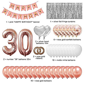 30th Birthday Decorations for Her Rose Gold 30 Balloons Birthday Party Decorations For Women