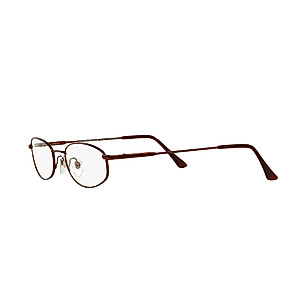 Brooks Brothers Men's BB 491 Oval Prescription Eyewear Frames, Bronze on Black/Demo Lens, 49 mm
