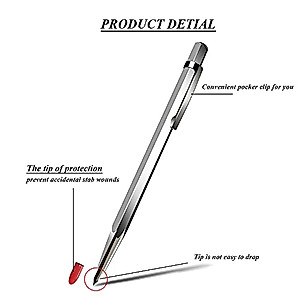 Tungsten Carbide Tip Scriber Marking Engraving Pen for Stainless Steel, Ceramics and Glass Carving (Silver)