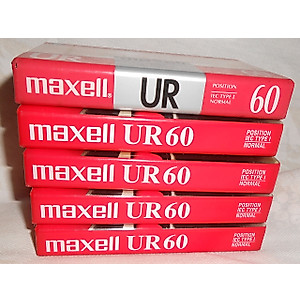 Maxell UR 60 Position IEC Type I Normal Audio Cassette - 5 Pack