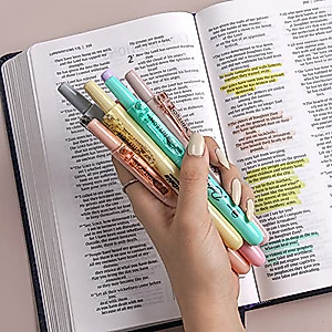 WRITECH Retractable Bible Highlighters Assorted: Pastel Colors No Bleed Aesthetic Marker Pen Chisel Tip, 12 pack
