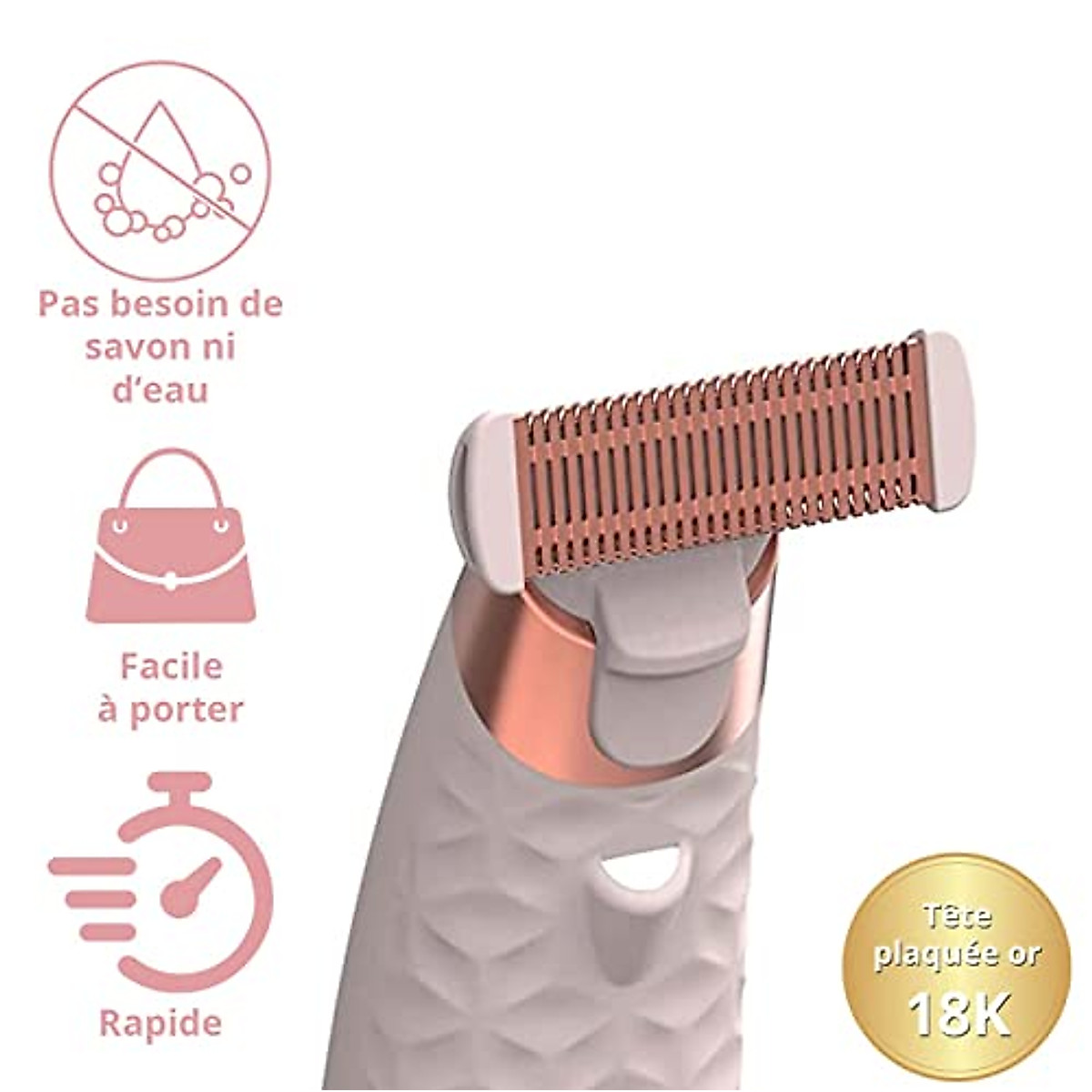 Flawless Nu Razor,Rechargeable Electric Razor for Women, Hypoallergenic 18K Gold-Plated Head