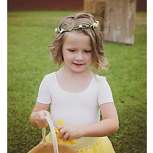 AWAYTR Fashion for Bohemian Style Wedding Bride Bridal Headdress Floral Flower Garland Headwear Headbands (Cream white)