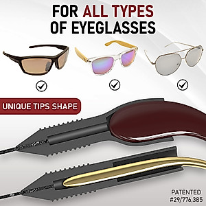 SIGONNA Eye Glasses String Strap Holder - No Tail Sunglass Strap for Men - Adjustable Eyeglass Strap for Women - Wired Eyewear Retainer Lanyard - 2 Cords - 15" L