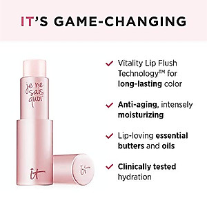 IT Cosmetics Je Ne Sais Quoi Lip Treatment, Your Perfect Pink - Anti-Aging Lip Balm - Reacts with Your Lips to Create a Customized Color - With Essential Oils & Antioxidants - 0.11 oz