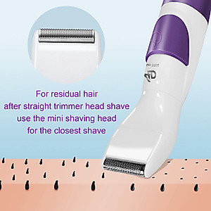 Pefetis Electric Razor for Women, 2 in 1 Womens Shaver for Pubic Hair Wet & Dry Bikini Trimmer for Legs Underarms and Bikini Line Painless Lady Hair Removal with Comb Attachment