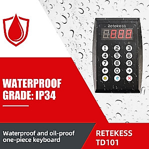 Retekess TD101 Queue Calling System,Take A Number System, Larger LCD Screen,8 Broadcast Types,Waiting Number System for Restaurant, Hospital,Bank(1 Display +1 Numeric Keypad)