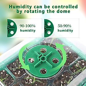 JAYWAYNE 5 Pcs Seed Starter Tray with Grow Light, Seed Starter Kit with Humidity Dome Germination Tray (60 Cells Tray), Plant Starter Kit for Starting Vegetable Seeds, Flower Seeds & Herb Seeds