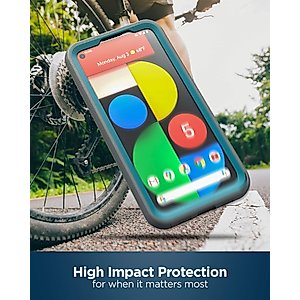 ENCASED RebelShield Designed for Pixel 5 Case with Screen Protector, Heavy Duty Full Body Protective Cover with Build-in Screen Guard for Google Pixel 5 5G - Blue