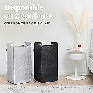 Hennez Collapsible Laundry Hamper Felt 70L - Lightweight Foldable Laundry Bin - Dirty Clothes Hamper - Tall Basket - Laundry Baskets with Handles - Pop Up Laundry Hamper - Felt Basket - Kids Hampers