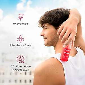 Duradry Body Deodorant Spray for Men and Women - Unscented Deodorant for Whole Body, Aluminum Free, Natural Odor Neutralizer, Clear and Residue Free, Non Staining, Cruelty Free - 3.4 Fl Oz (Pack of 3)