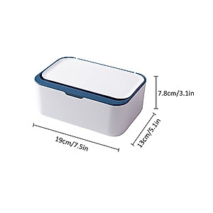 Wipes Dispenser, Wipe Holder for Baby & Adult, Refillable Wipe Container with Lid and Sealing Design to Keep Wipes Fresh, One-Handed Operation, Easy Open & Close (Blue)