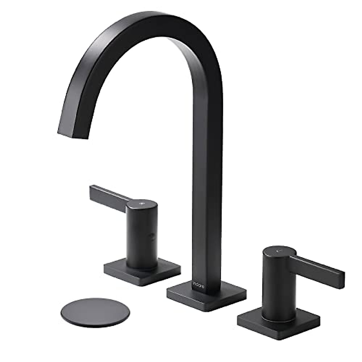 indare Matte Black Bathroom Faucet, 8 Inch Brass Widespread Bathroom Faucets for Sink 3 Hole, Bathroom Sink Faucet with Pop-Up Drain & Supply Lines, 110104-PB