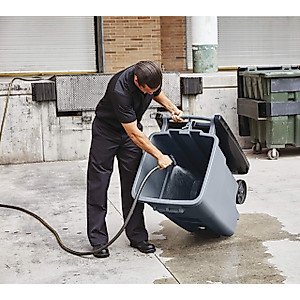 Rubbermaid Commercial Products BRUTE Rollout Heavy-Duty Wheeled Trash/Garbage Can, 50-Gallon, Gray, for Restaurants/Hospitals/Offices/Warehouses/Garage, Pack of 2