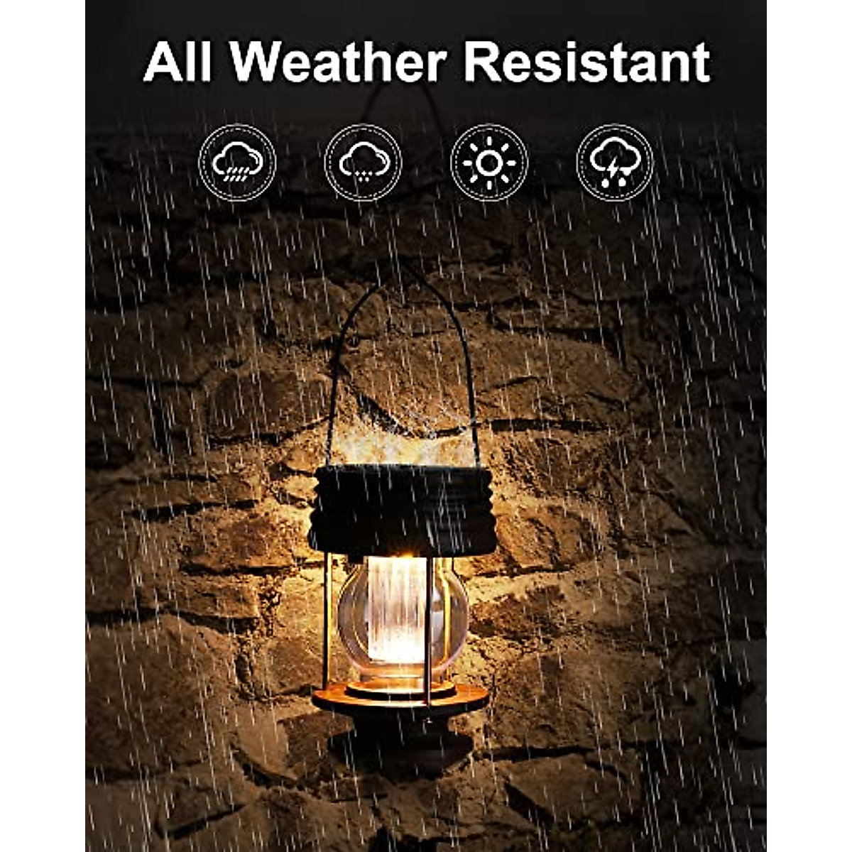 Leelosp 4 Pack Hanging Solar Lanterns Waterproof Lights Powered Led Decorative Landscape Light Table Lamp with Design for Patio, Garden, Yard, and Pathway Decor, Warm