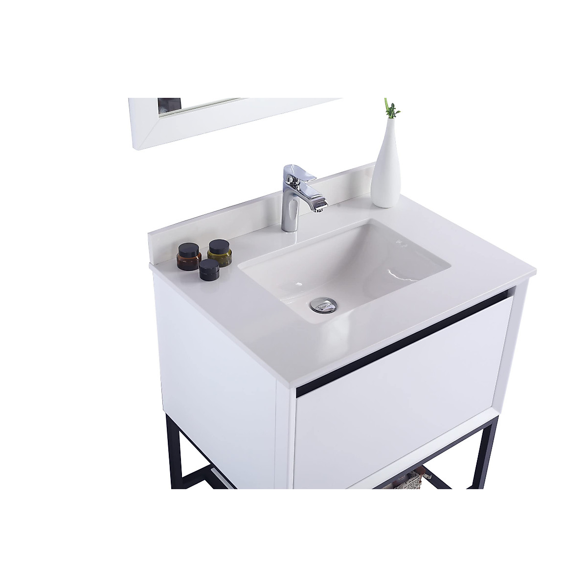 Laviva Alto 30 - White Cabinet White Quartz Countertop