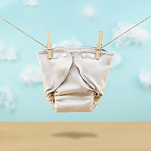 Osocozy Fitted Organic Diaper, 100% GOTS Certified Organic Cotton Birdseye Weave Fabric. Soft and Absorbent. Easy Snap Closures. Sewn in The USA. (Size: Small 7-13 Lbs)